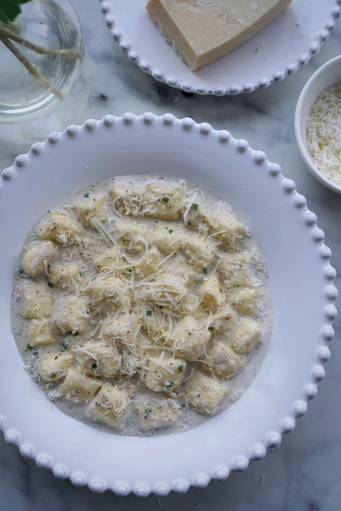 Ricotta Gnocchi in a Black Truffle & Chive Cream Sauce