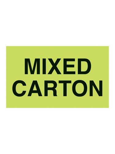 "Mixed Carton," Neon Green Labels, 3" x 5", 500 Labels/Roll | Maco