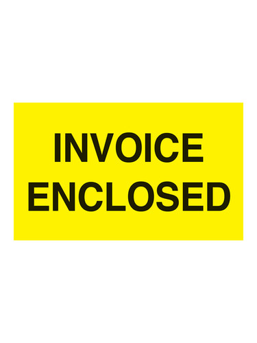 "Invoice Enclosed" Neon Yellow Receiving Labels, 3" x 5", 500 Labels ...