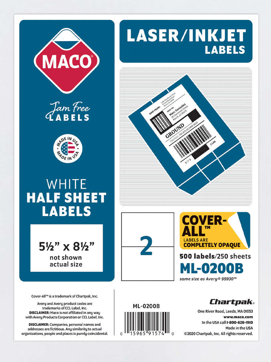 MACO Printer & Copier Labels 2/8