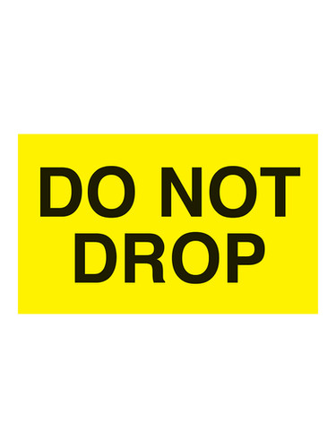 "Do Not Drop" Neon Yellow Warning Labels, 3" x 5", 500 Labels/Roll | Maco