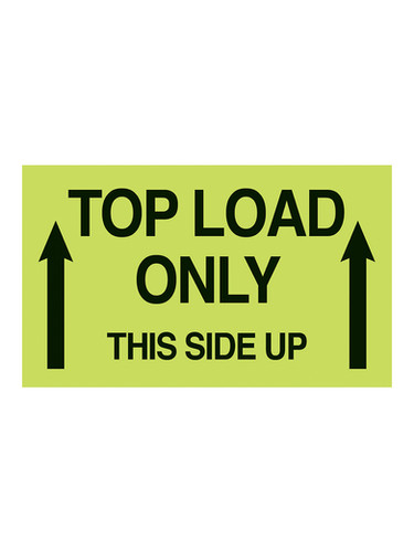 "Top Load Only/This Side Up" Neon Green Carton Labels, 3" x 5", 500 ...