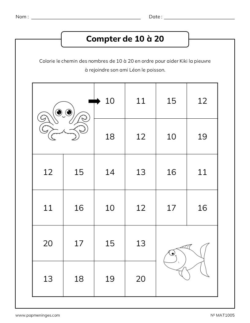 Compter de 10 à 20 | PopMéninges