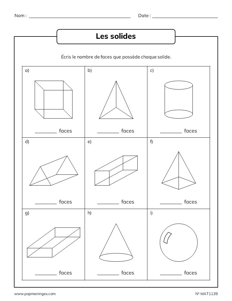 Les solides - Nombre de faces | PopMéninges