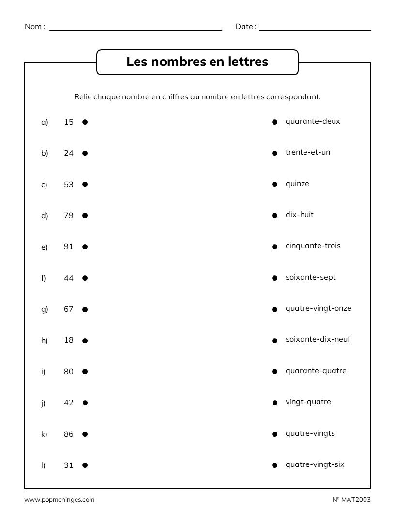 Les nombres en lettres | PopMéninges