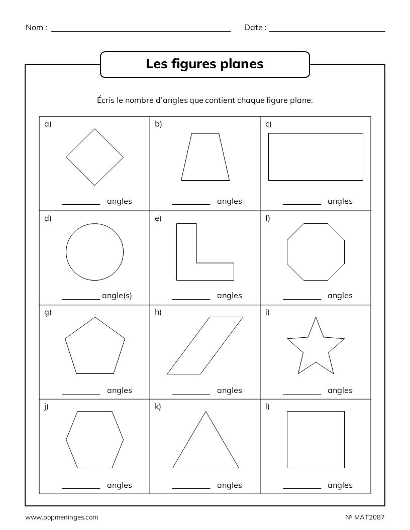 Les figures planes - Nombre d'angles | PopMéninges