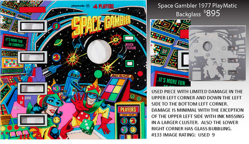 Space Gambler 1978 Playmatic #133 | Pinball Backglass