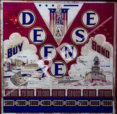 Defense 1942 Genco Backglass | Pinball Backglass