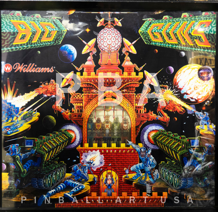 Big Guns 1987 Williams Backglass | Pinball Art USA