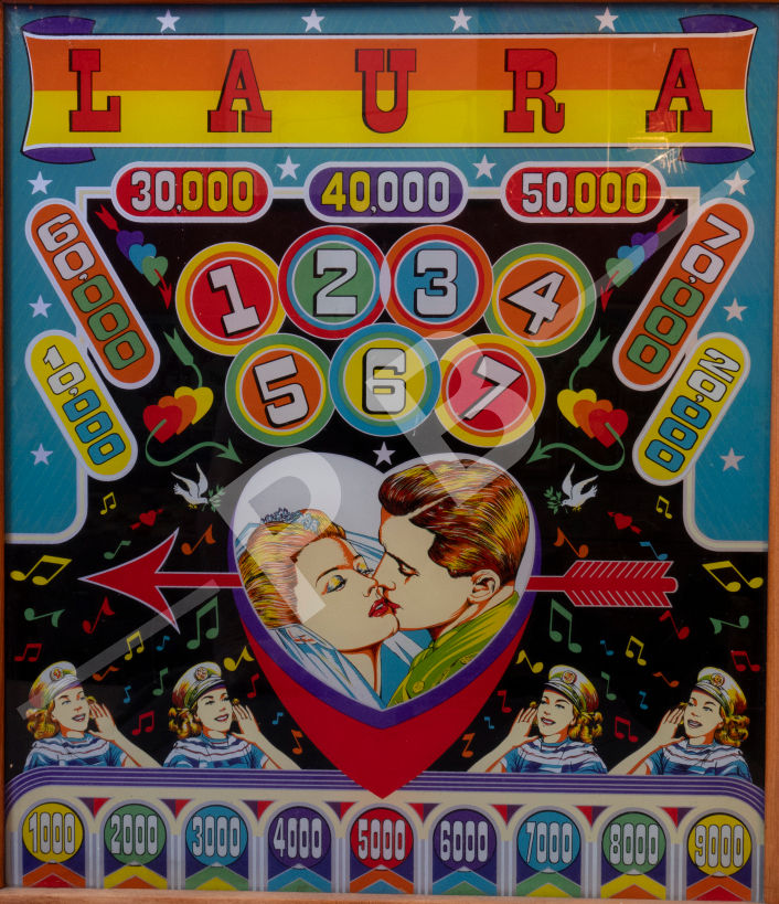 Laura 1945 Williams Backglass | Pinball Backglass