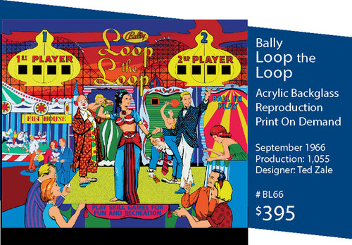 Loop the Loop 1966 Bally #BL66 | Pinball Backglass