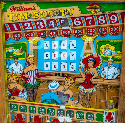 Tim Buc Tu 1956 Williams Backglass | Pinball Art USA