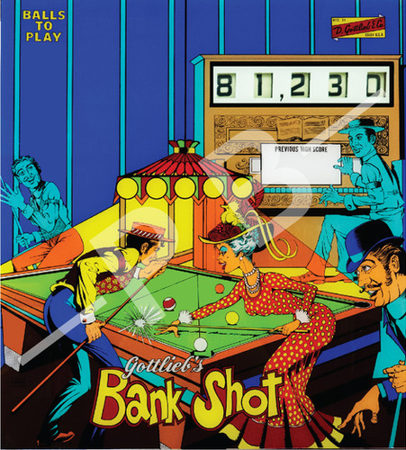 Bank Shot 1976 Gottlieb Backglass | Pinball Backglass