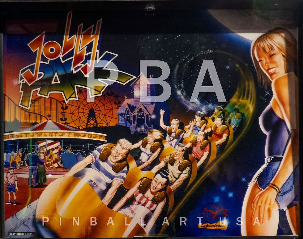 Jolly Park 1996 Amusement Park Backglass | Pinball Art USA