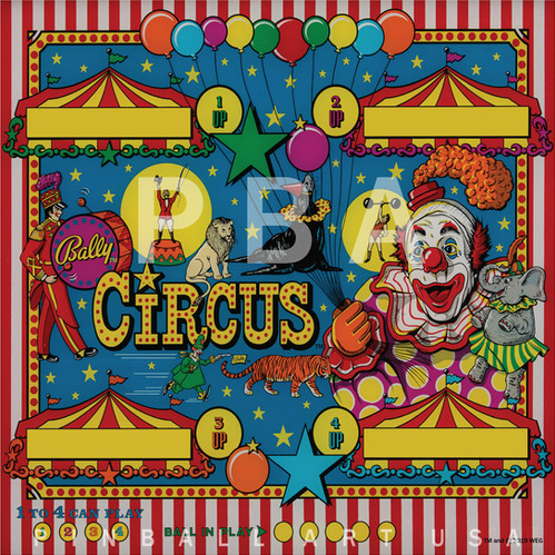 Circus 1973 Bally | Pinball Art USA
