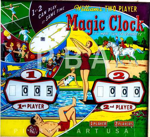 Magic Clock 1960 Williams Backglass | Pinball Art USA