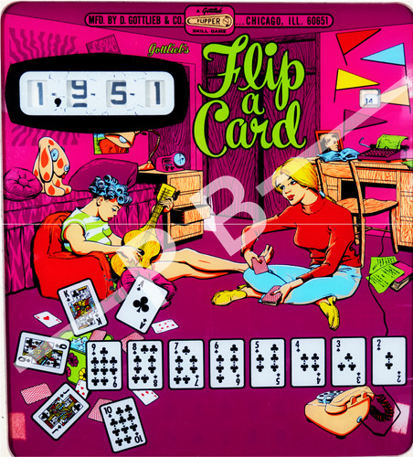 Flip A Card 1970 Gottlieb Backglass | Pinball Backglass