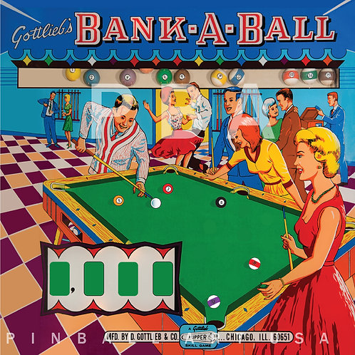 Bank-A-Ball | Gottlieb backglass | pinball art print | Pinball Art USA