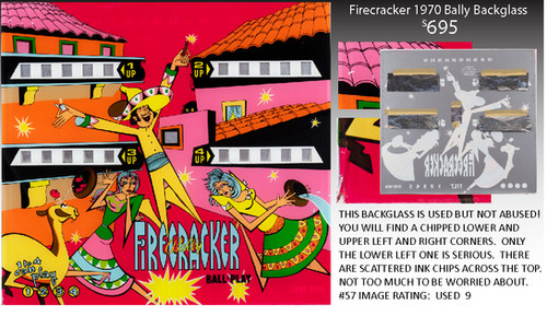 Firecracker 1970 Bally #57 | Pinball Backglass