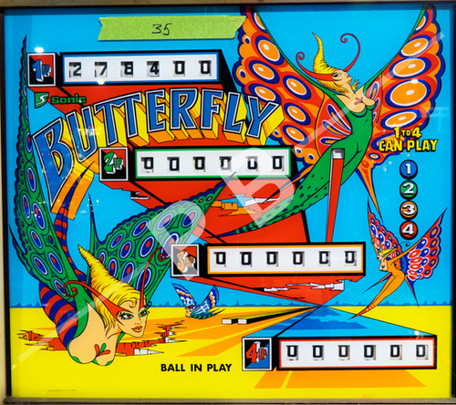 Butterfly 1977 Sonic Backglass | Pinball Backglass