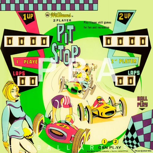 Pit Stop 1968 Williams | Pinball Art USA