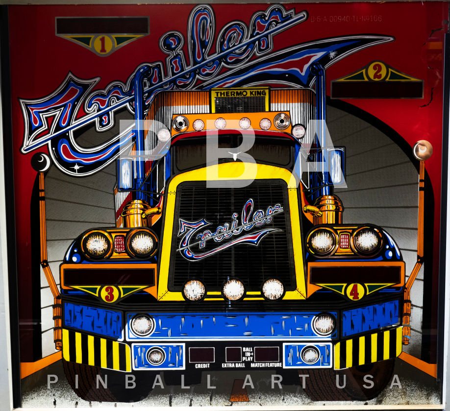 Trailer 1985 Playmatic Backglass | Pinball Art USA