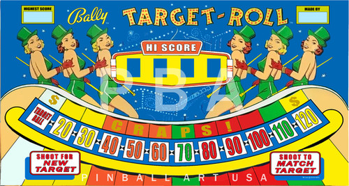 Target Roll 1957 Bally | Pinball Art USA