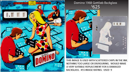 Domino 1968 Gottlieb #55 | Pinball Backglass