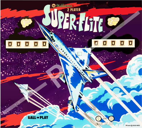 Super Flite 1974 Williams Backglass | Pinball Backglass
