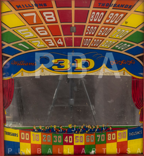 3D 1958 Williams Backglass | Pinball Art USA