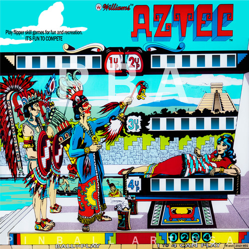 Aztec 1976 Williams | Pinball Art USA