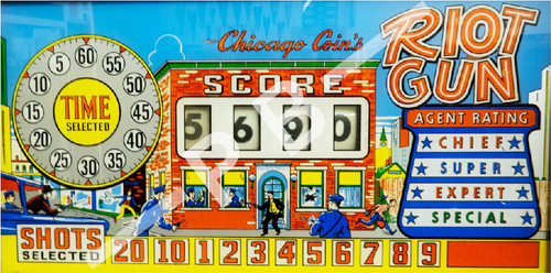 Riot Gun Chicago Coin Rifle Game | Pinball Backglass