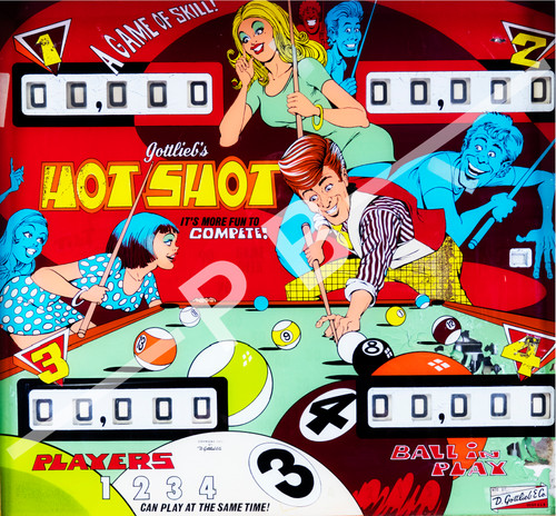 Hot Shot 1973 Gottlieb Backglass | Pinball Backglass