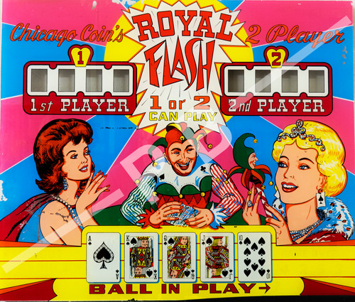Royal Flash 1964 Chicago Coin Backglass | Pinball Backglass