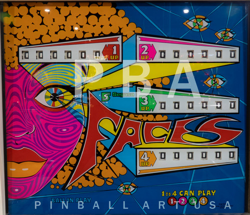 Faces 1976 Sonic Backglass | Pinball Art USA