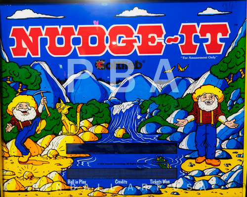 Nudge It 1990 Gottlieb Backglass | Pinball Art USA