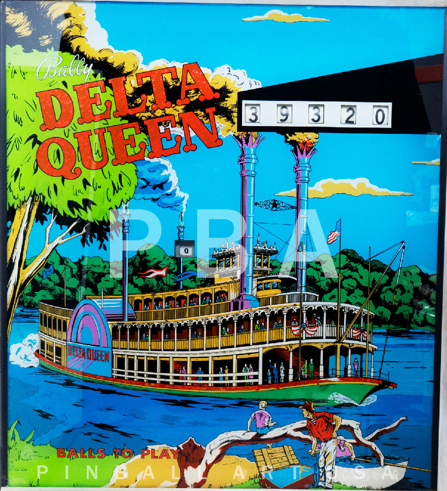 Delta Queen 1974 Bally Backglass | Pinball Art USA