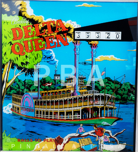 Delta Queen 1974 Bally Backglass | Pinball Art USA