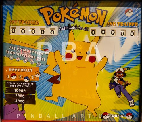 Pokemon Trainers Backglass | Pinball Art USA