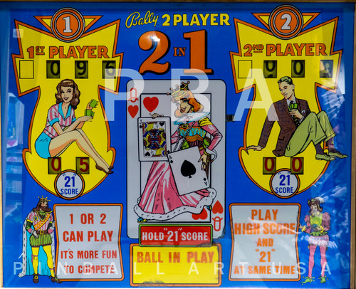 2 In 1 Bally Backglass | Pinball Art USA
