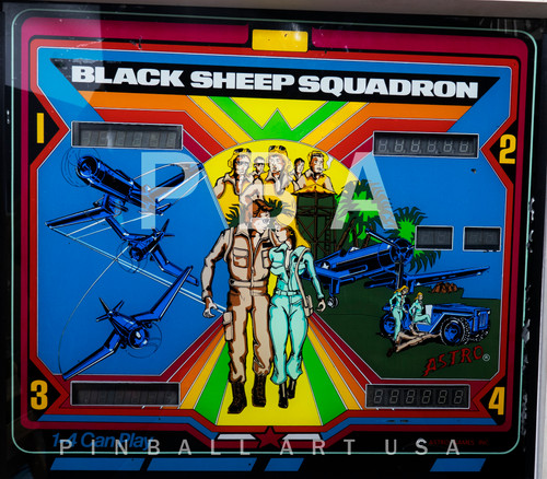 Black Sheep Squadron 1979 Astro Backglass | Pinball Art USA