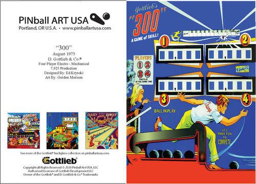 "300" Greeting Card | Pinball Art USA