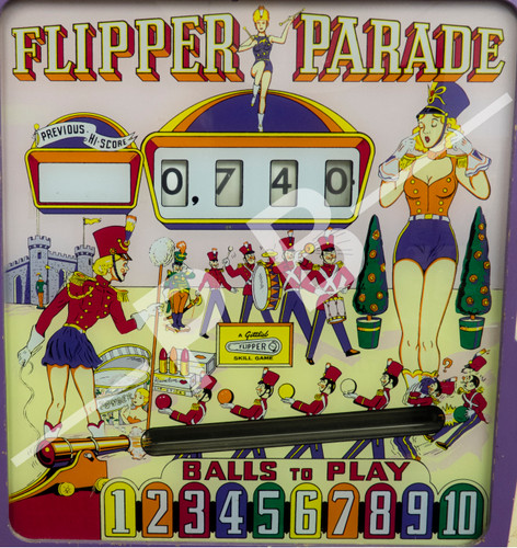 Flipper Parade 1961 Gottlieb Backglass | Pinball Backglass