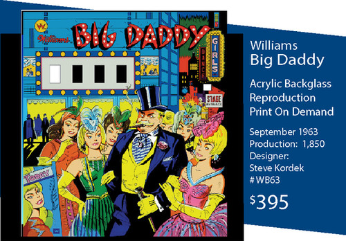 Big Daddy 1963 Williams #WB63 | Pinball Backglass