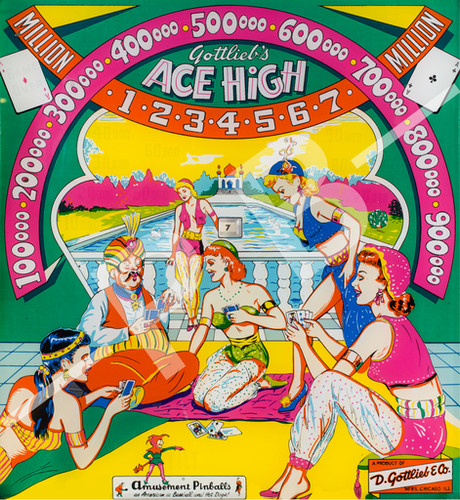 Ace High 1957 Gottlieb Backglass | Pinball Backglass