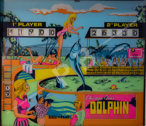 Dolphin 1974 Chicago Coin Backglass | Pinball Backglass