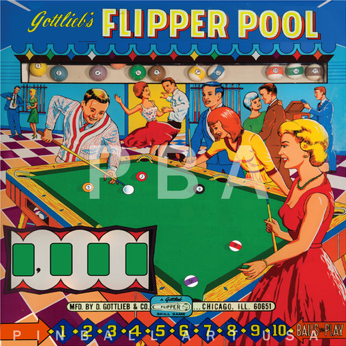 Flipper Pool 1965 Gottlieb | Pinball Art USA