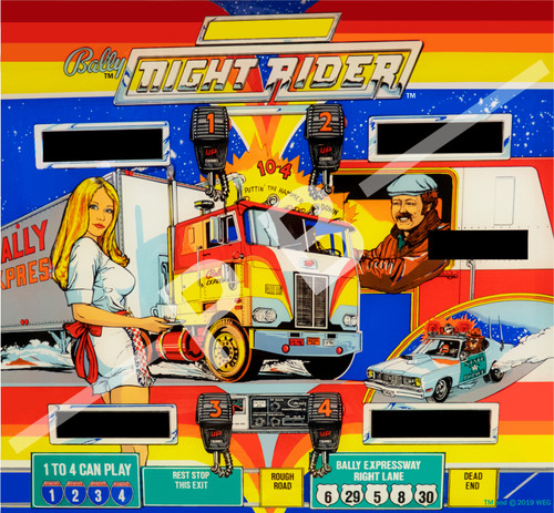 Night Rider 1977 Bally Backglass | Pinball Backglass