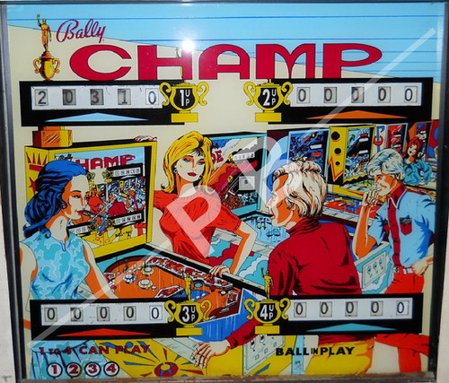Champ 1974 Bally Backglass | Pinball Backglass
