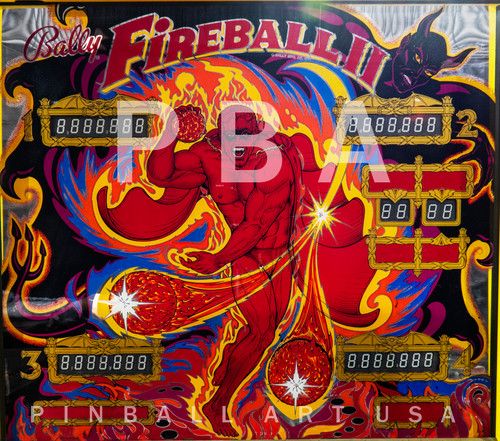 Fireball II 1981 Bally Backglass | Pinball Art USA